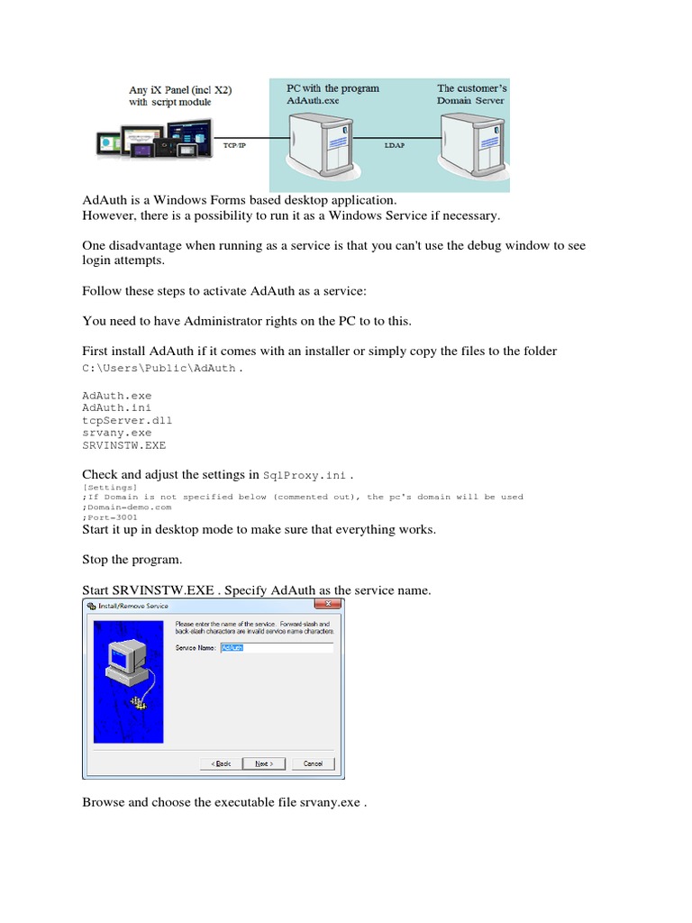 C:/Users/Public/Adauth Adauth - Exe Adauth - Ini Tcpserver - DLL Srvany - Exe Srvinstw - Exe | PDF