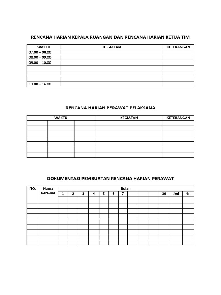 Tabel Rencana Kerja | PDF