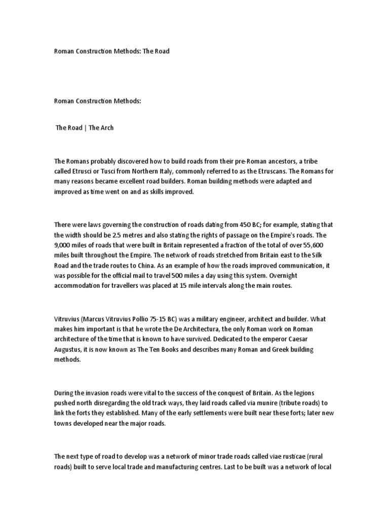 Roman Construction Methods: The Road | The Arch (15 | PDF | Road ...