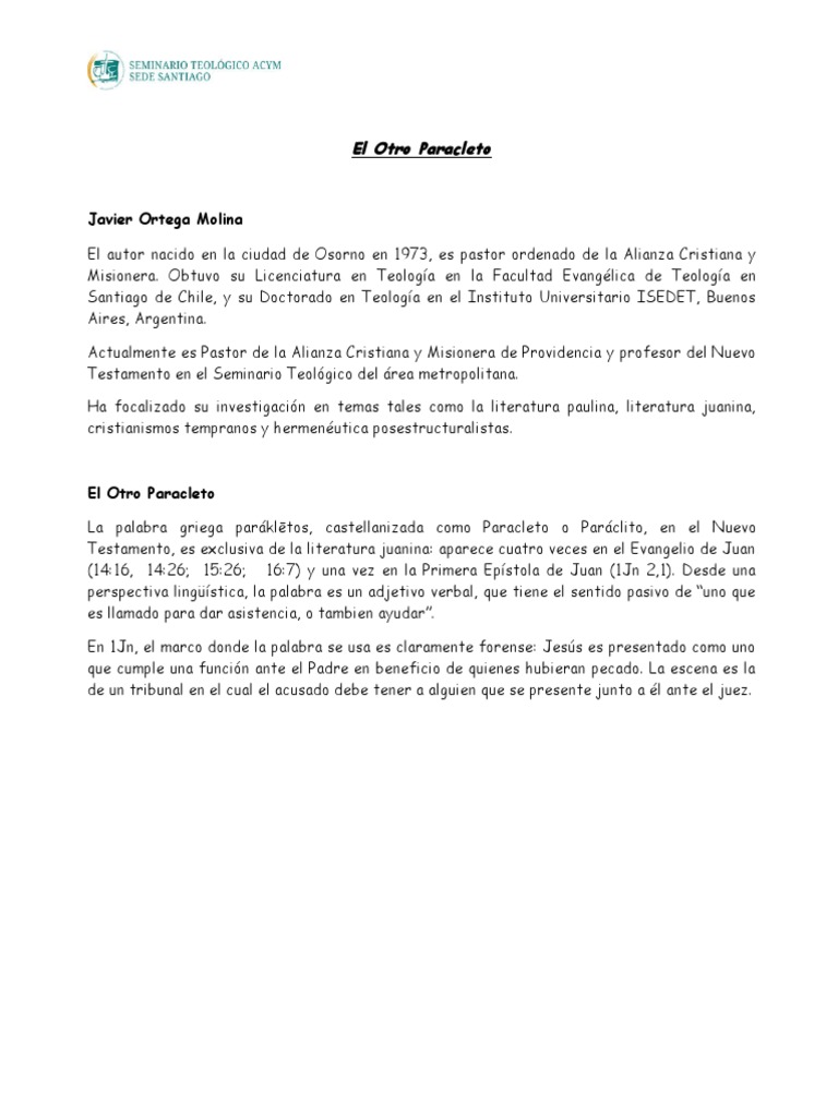 El Otro Paracleto | PDF | Jesús | Religiones religiosas