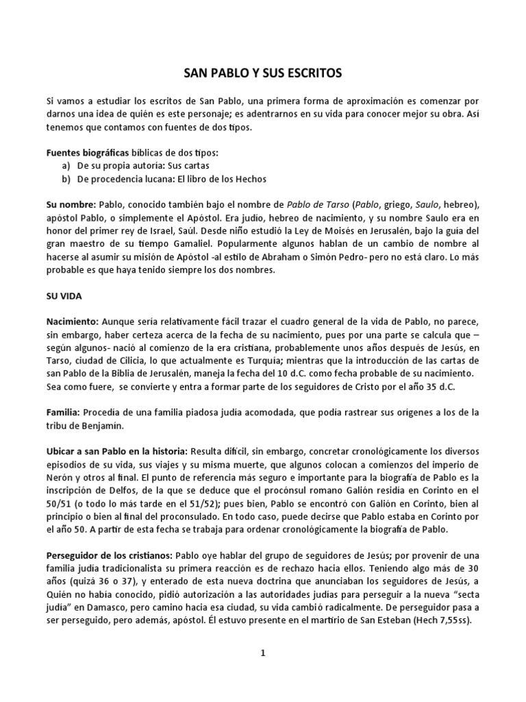 San - Pablo - y - Sus - Escritos | PDF | Pablo el apóstol | Jesús