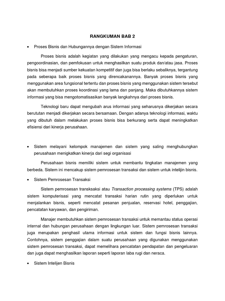 Rangkuman Bab 2 Sim | PDF