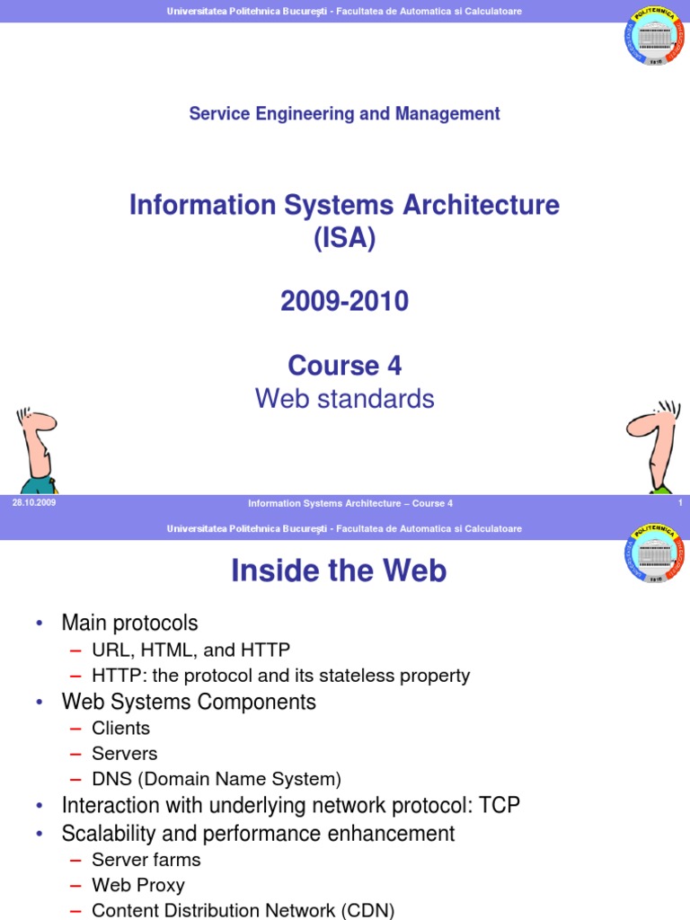 Information Systems Architecture (ISA) 2009-2010 Course 4: Web Standards | PDF | Proxy Server ...