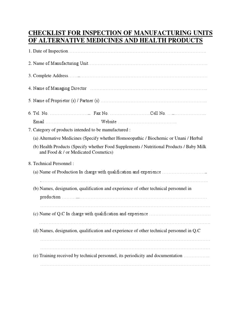 Inspection Checklist | PDF | Hygiene | Waste Management