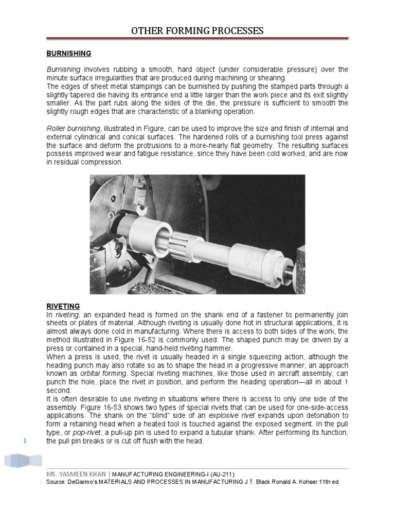 Other Forming Processes | PDF | Rivet | Procedural Knowledge