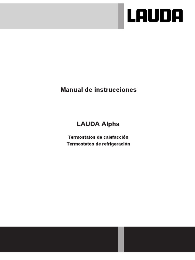 Manual de Instrucciones. LAUDA Alpha. Termostatos de Calefacción ...
