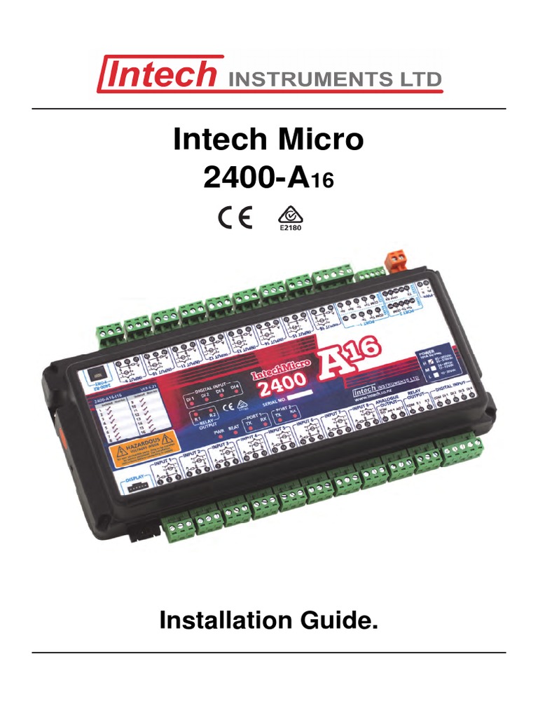 Intech Micro 2400-A: Installation Guide | PDF | Switch | Thermocouple