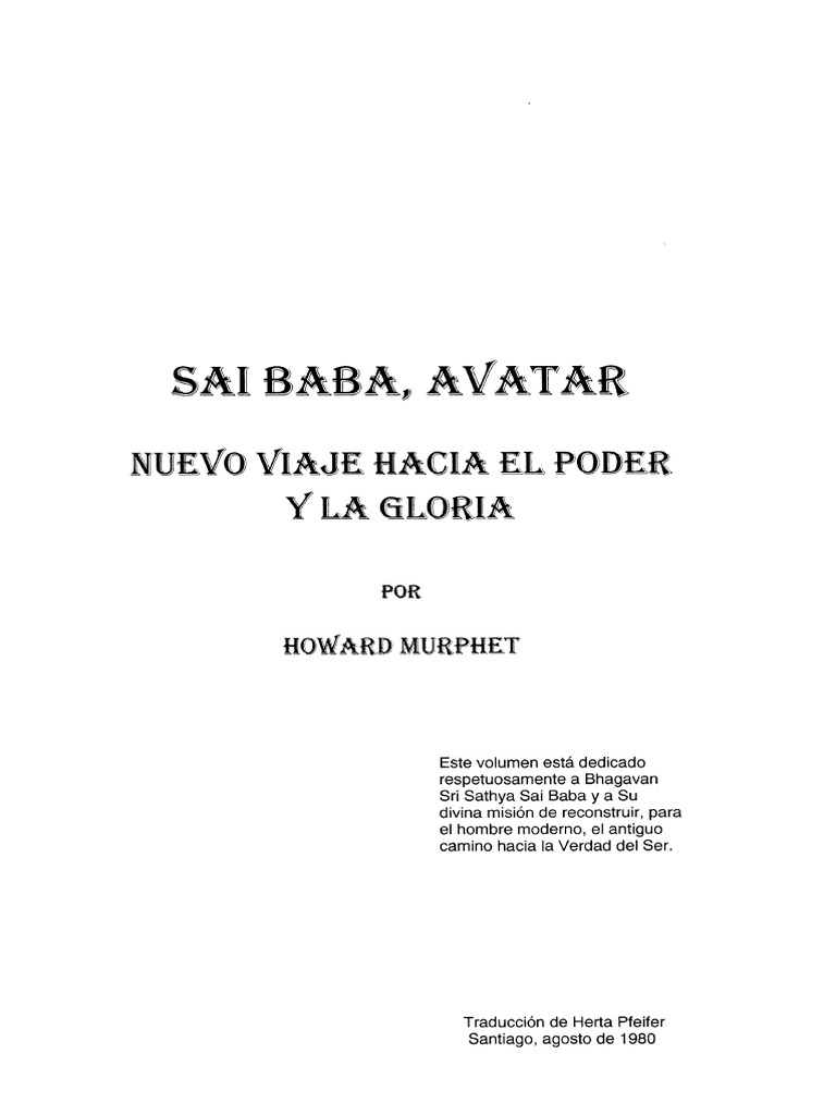 Sai BabaAvatar - Howard Murphet | PDF