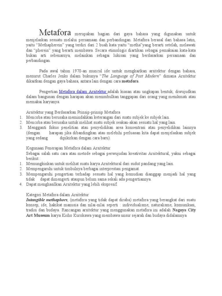 METAFORA Merupakan Bagian Dari Gaya Bahasa Yang Digunakan Untuk ...