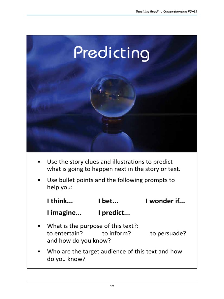 Predicting: I Think... I Bet... I Wonder If... I Imagine... I Predict ...