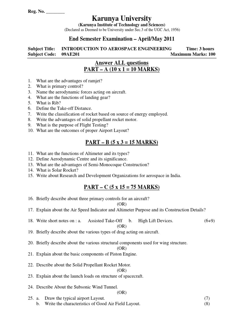 (WWW - Entrance-Exam - Net) - KU, Aerospace Engineering - Introduction ...