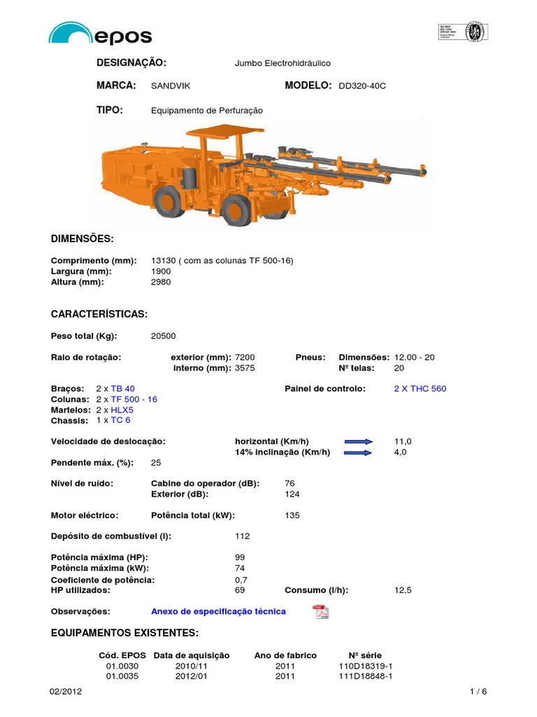 1C18 - Sandvik Jumbo DD320-40C (2010) | PDF | Engenharia Mecânica ...