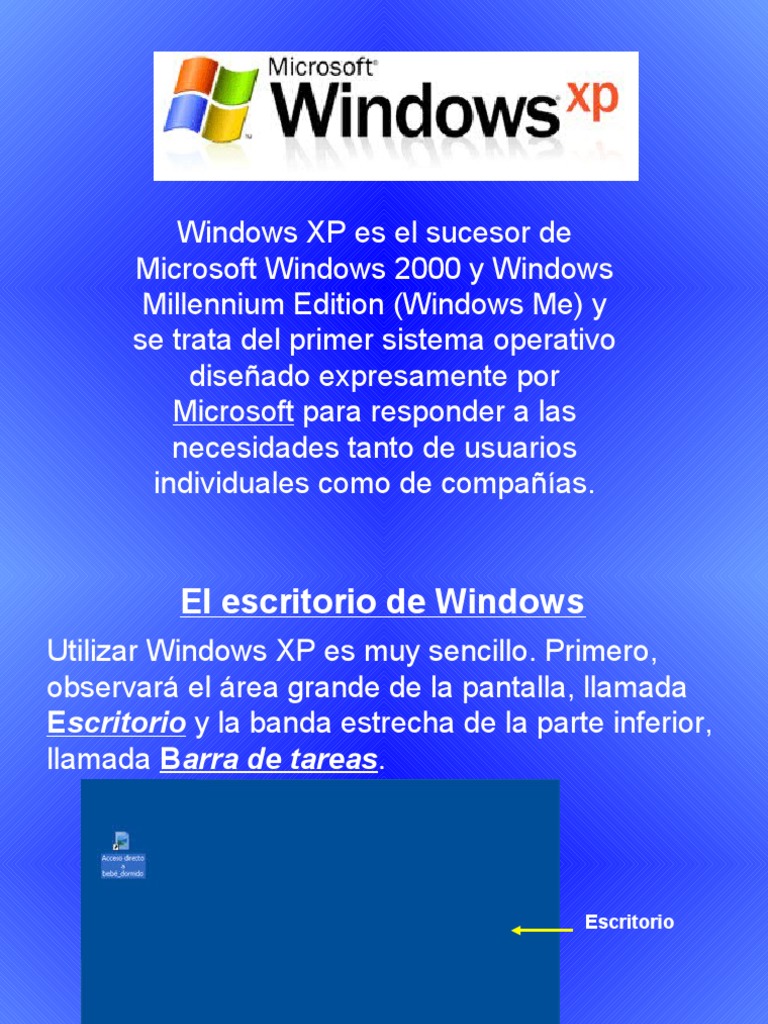 Presentacion Windows XP | PDF | Ventana (informática) | Arquitectura de ...