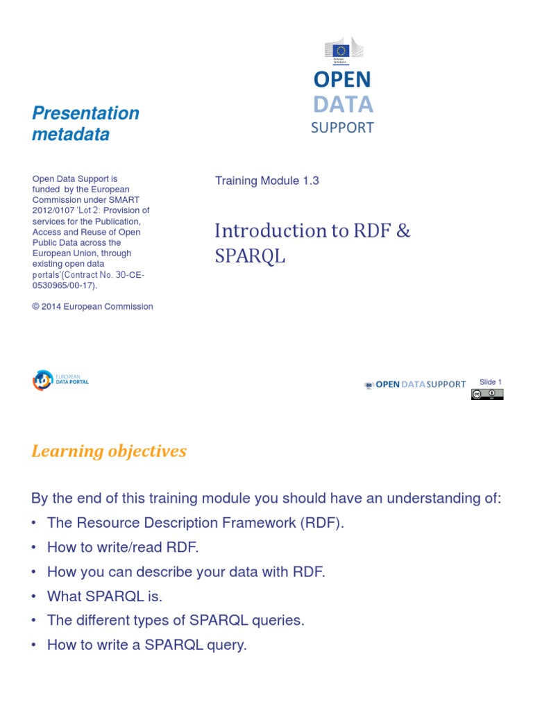 Introduction To RDF & Sparql: Presentation Metadata | PDF | Resource Description Framework ...