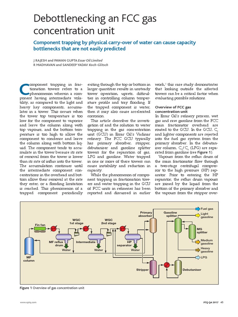 Debottlenecking An FCC Gas Concentration Unit | PDF | Reynolds Number ...