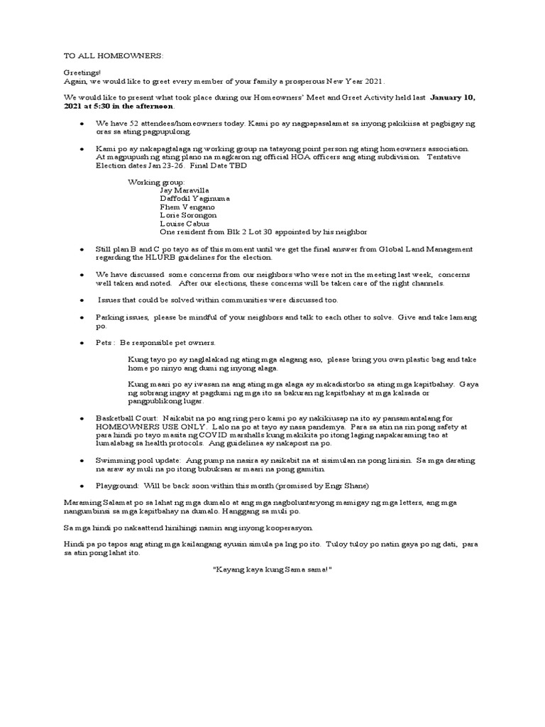 Updates for Homeowners on HOA Elections and Community Issues | PDF ...