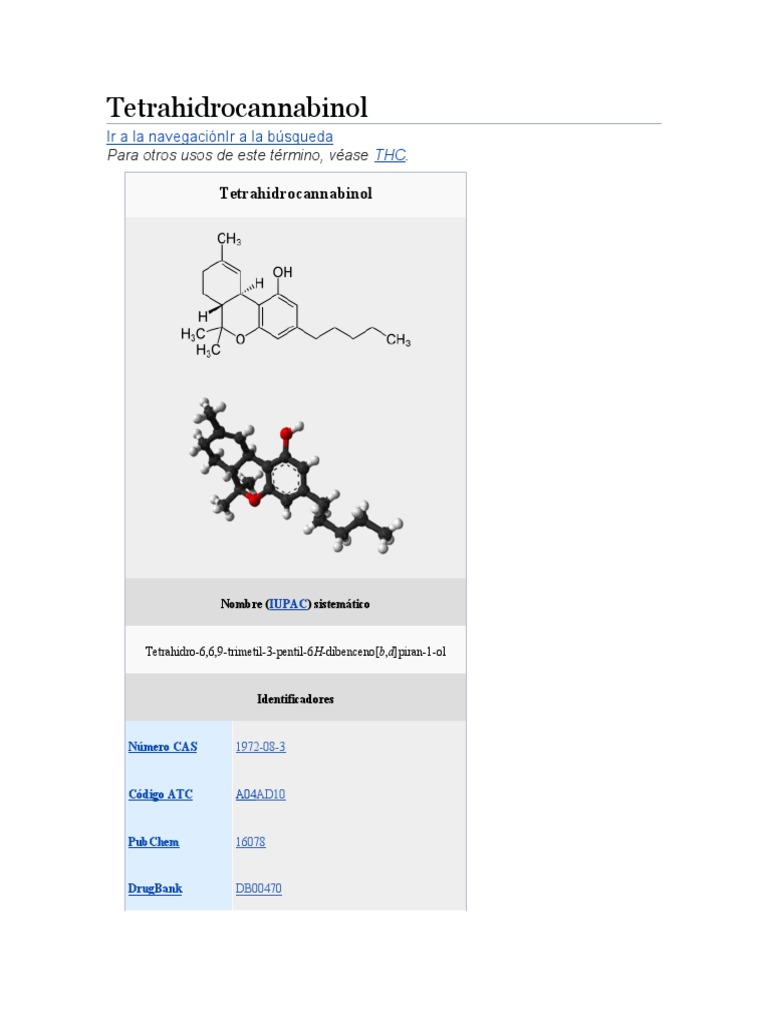 Tetrahidrocannabinol | PDF | Tetrahidrocannabinol | Química medicinal