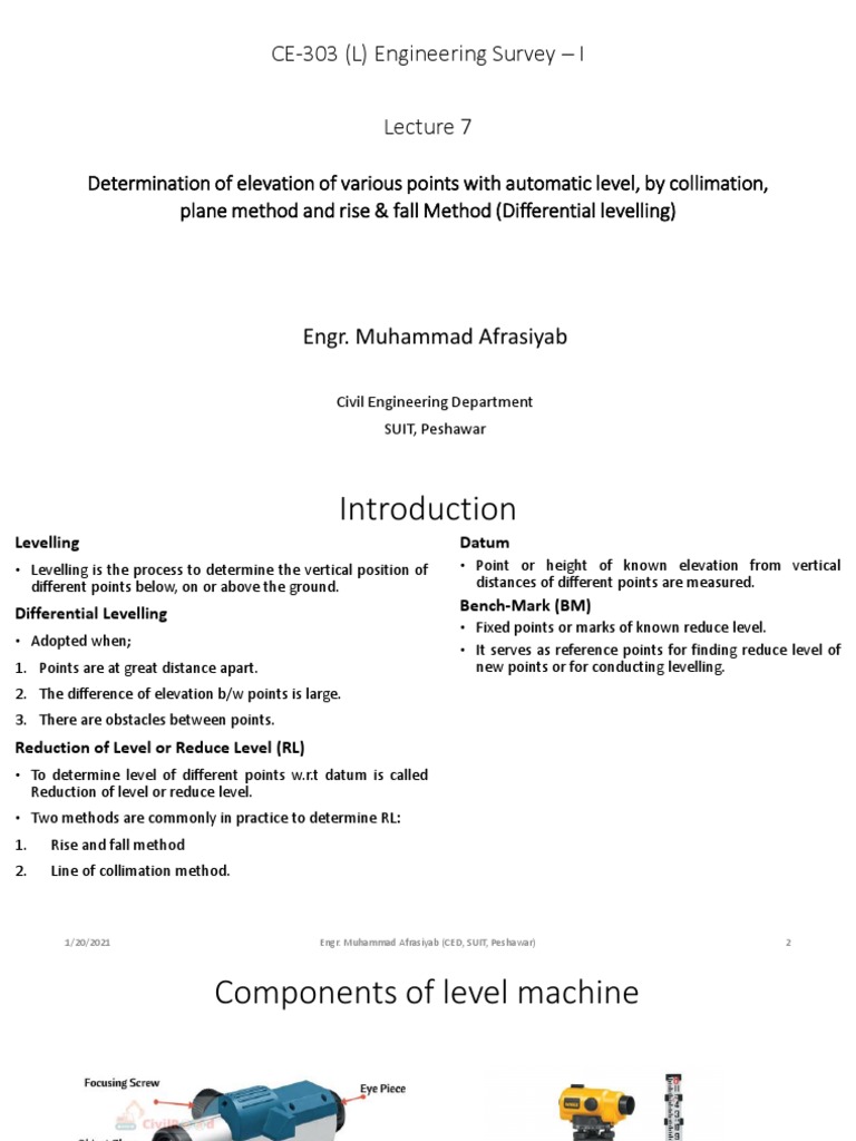 Lecture (7) Engineering Survey - I (Lab) | PDF | Surveying | Scientific ...