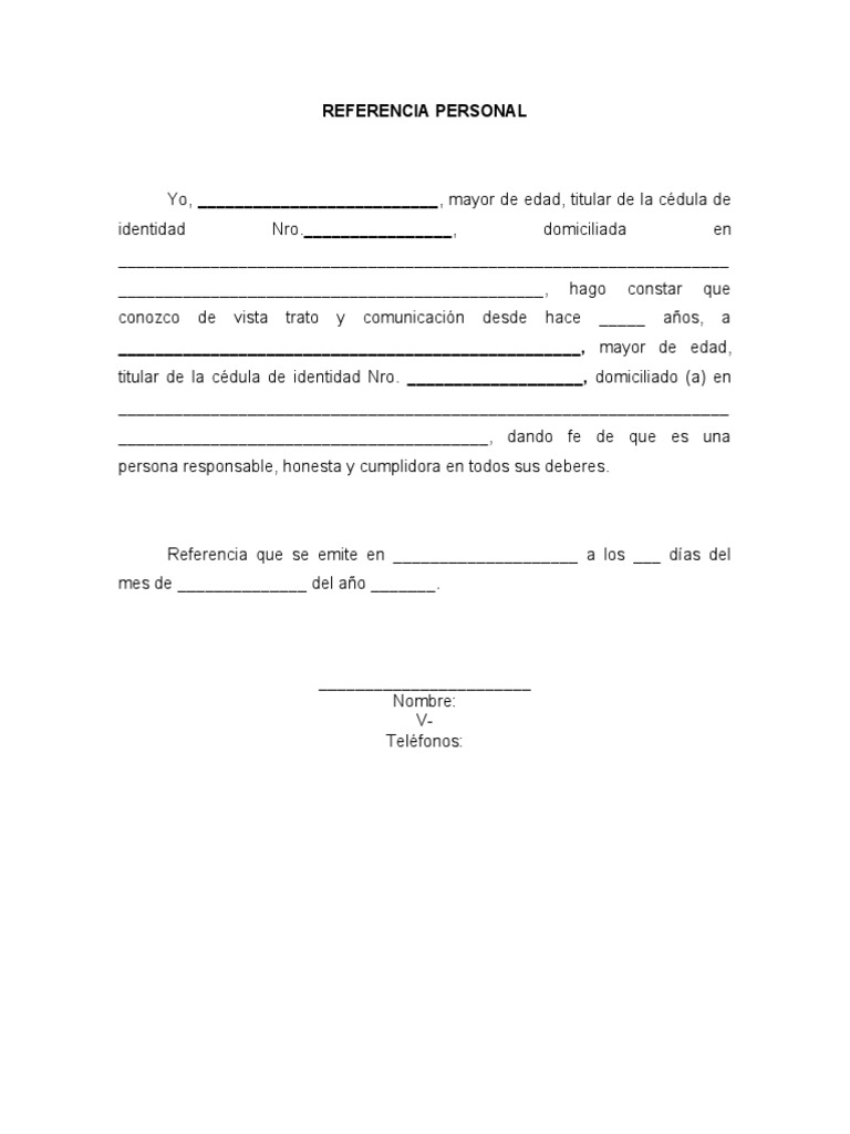 Referencia Personal | PDF