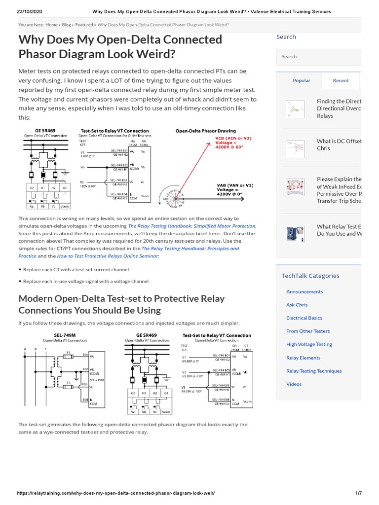 Why Does My Open Delta Connected Phasor Diagram Look Weird | PDF ...