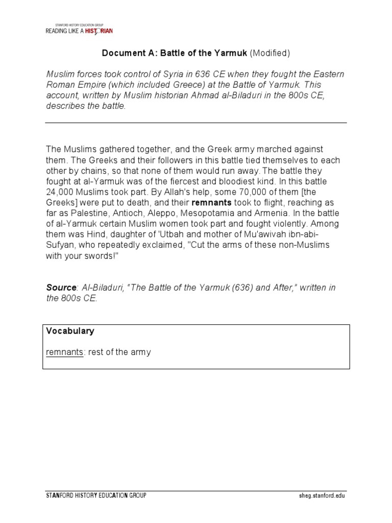 Expansion of The Early Islamic Empire Student Materials - 1 | PDF ...