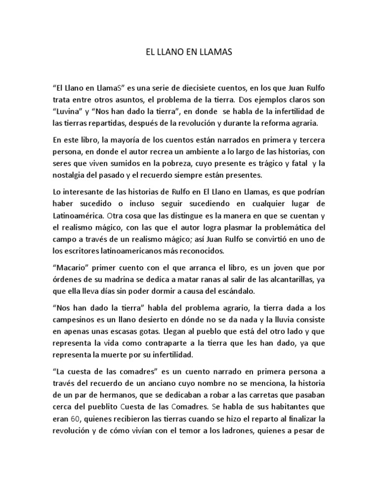 El Llano en Llamas | PDF