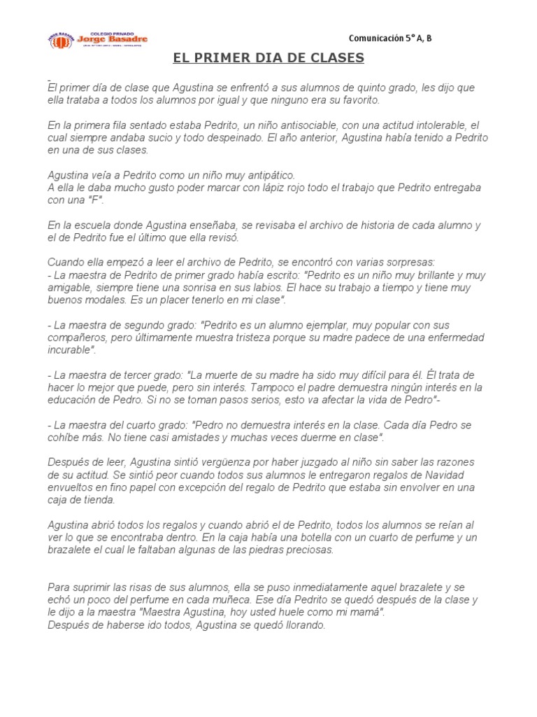 El Primer Dia de Clase | PDF