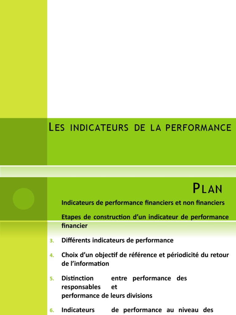 Indicateurs de Performance en Gestion | PDF | Capital (Économie) | Investir