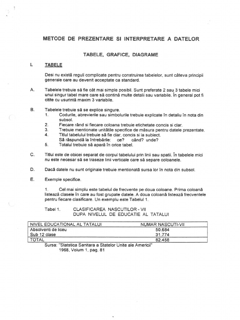 Metode de Prezentare Si Interpretare A Datelor | PDF