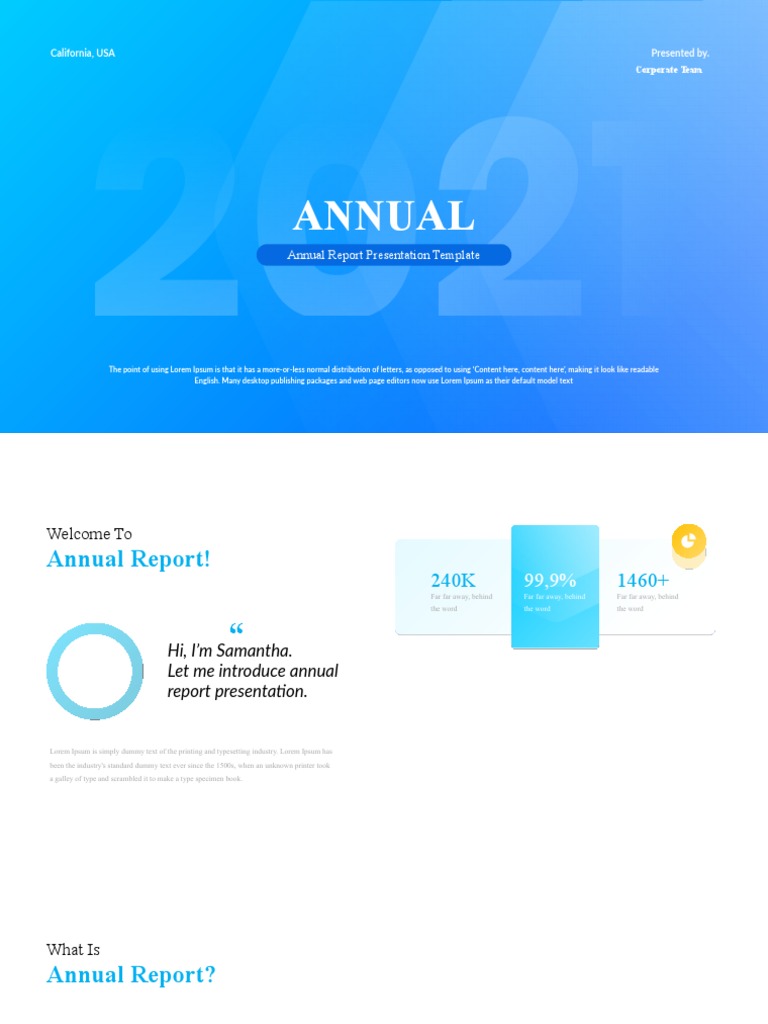 Annual Report Powerpoint Template | PDF