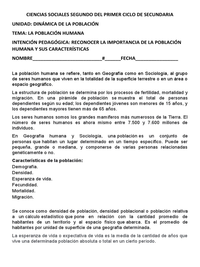 Población Humana | PDF | Población | Población mundial