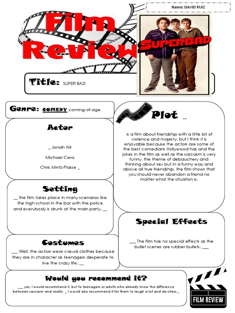WRITING 3 Film-Review-Worksheet | PDF