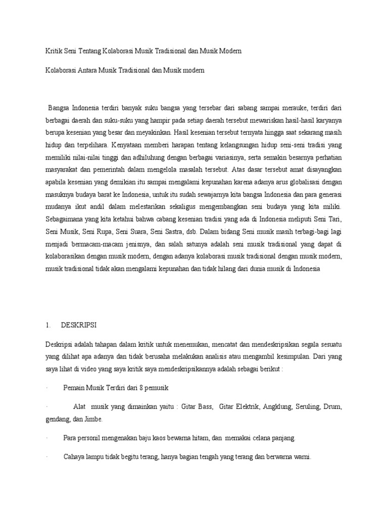 Kritik Musik Tradisi | PDF