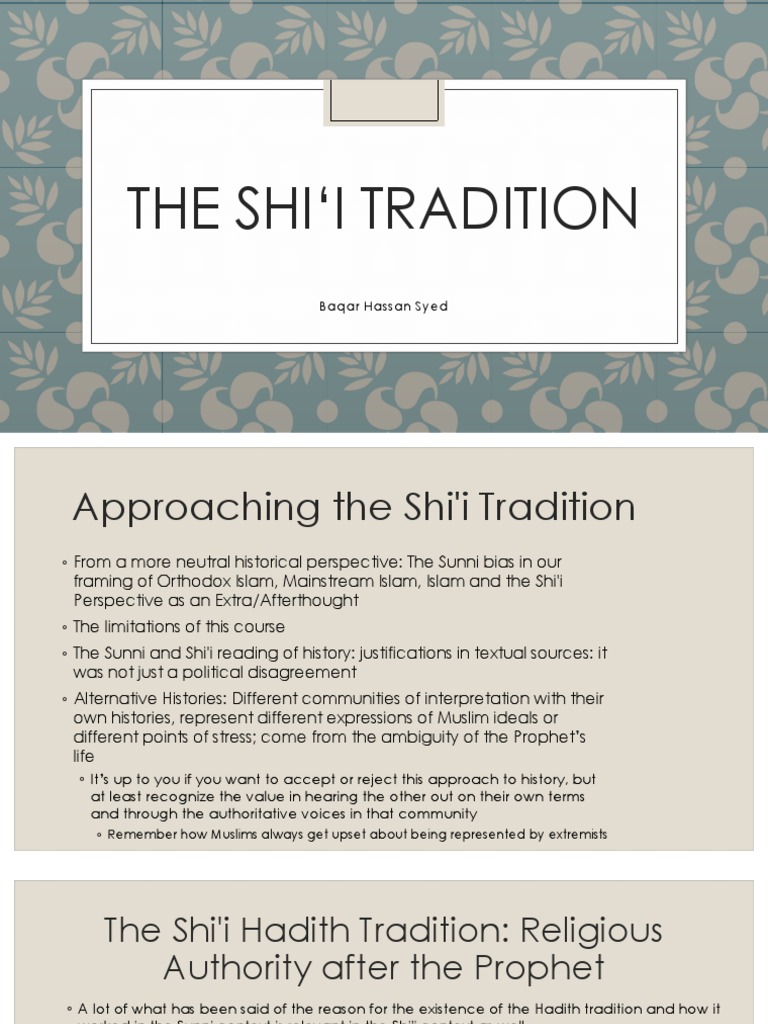 Understanding Shi'i and Sunni Traditions | PDF | Shia Islam | Hadith