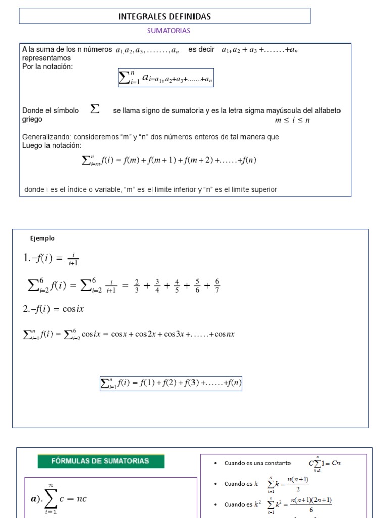 Integrales Definidas | PDF | Integral | Suma
