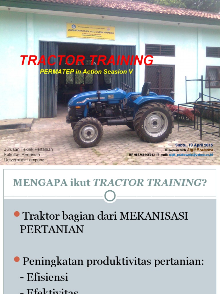 Tractor Training 2015 | PDF