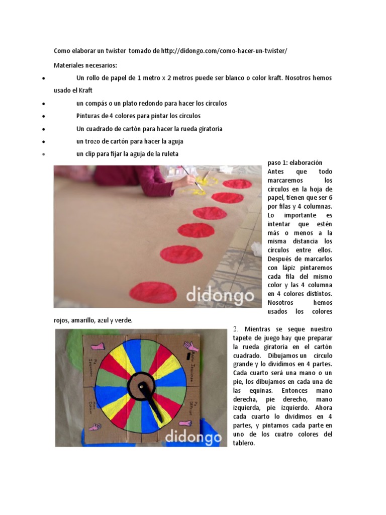 Cómo hacer un Twister casero | PDF | Diseño gráfico