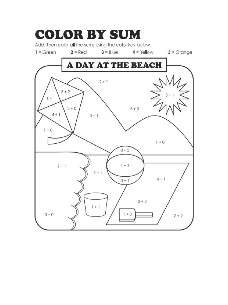 Colorear Por Sumas en Inglés | PDF