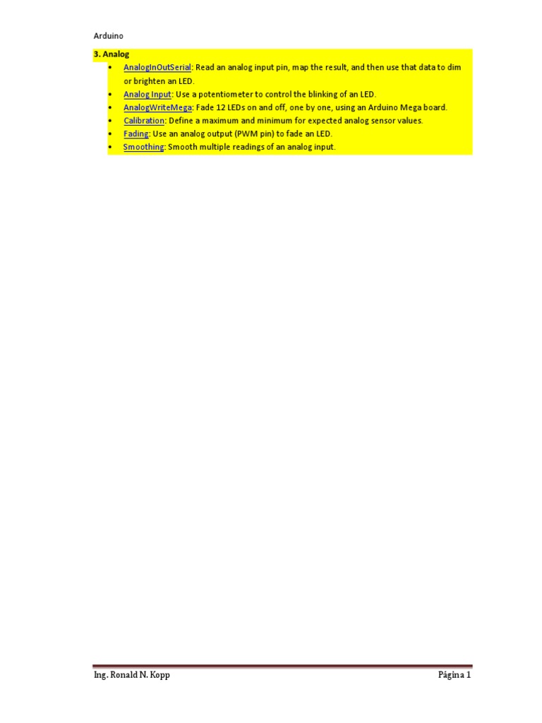 Apunte de Arduino Hecho Por Ronald Parte 3 | PDF | Resistor | Estructura de datos de matriz