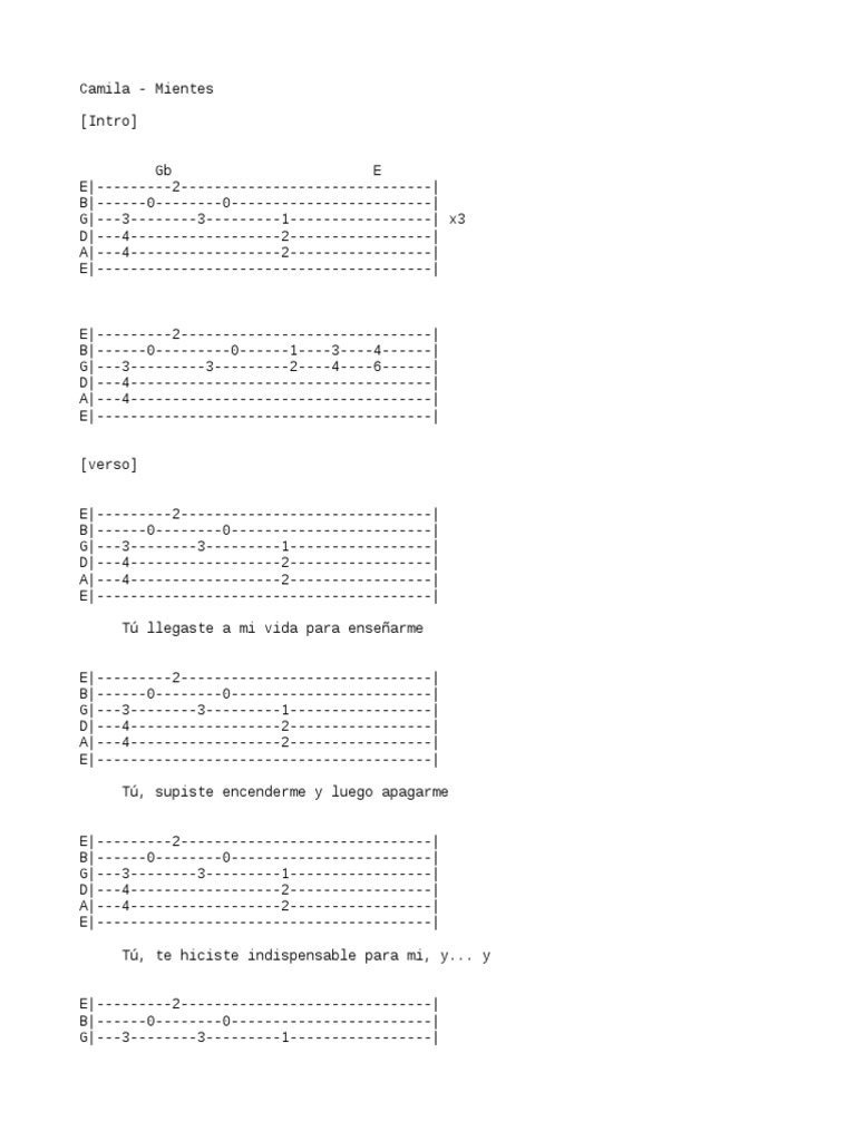 Camila - Mientes | PDF