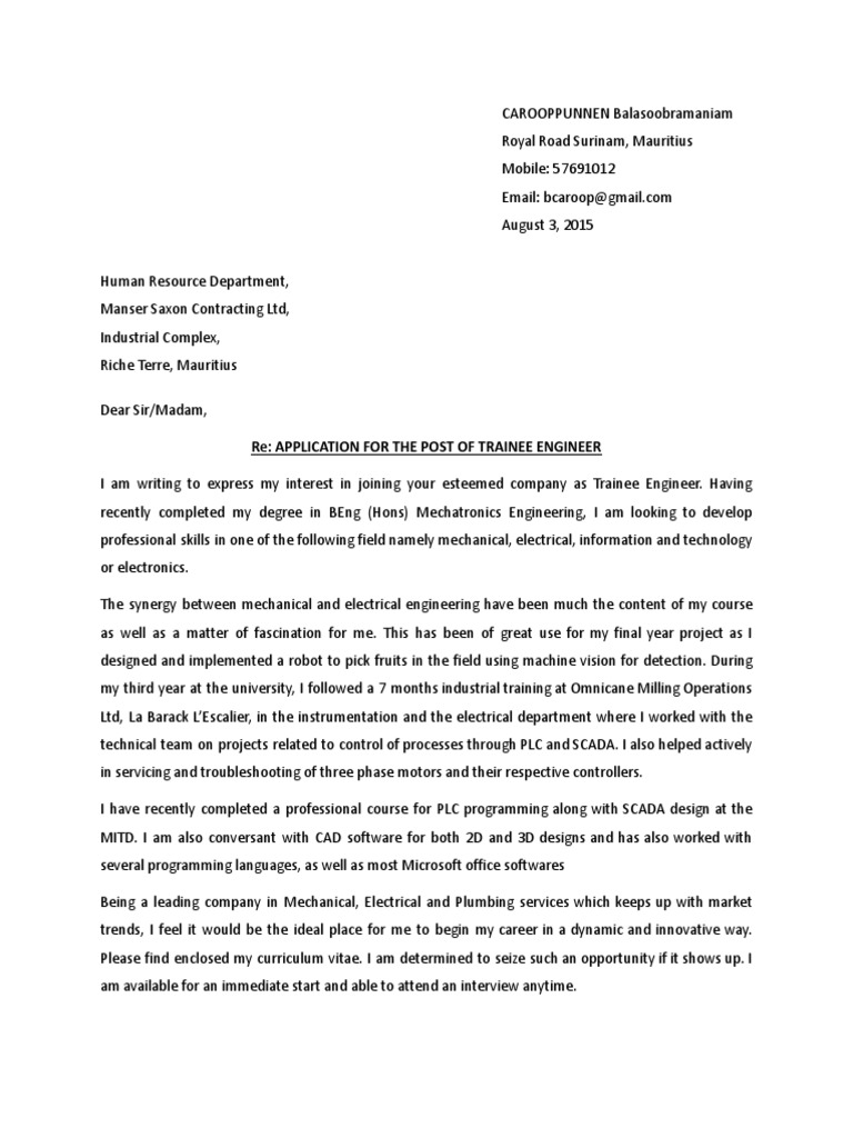 Bala Cover Letter | PDF