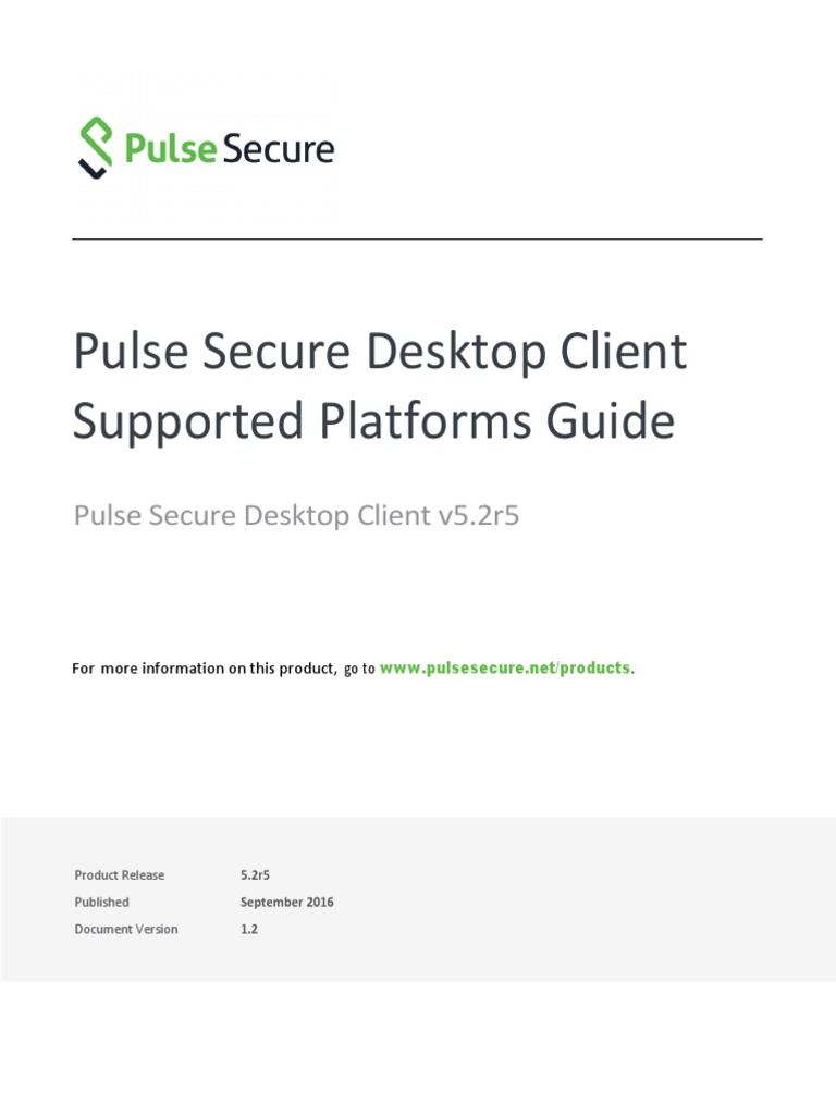 Pulse Secure Desktop Client Supported Platforms Guide | PDF | Ip ...
