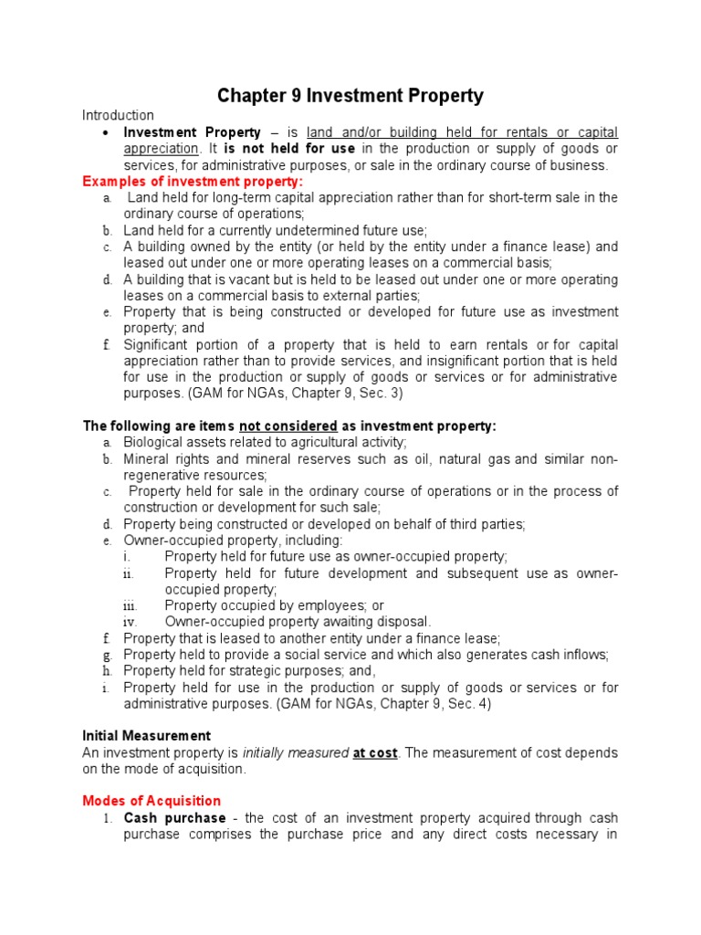 Chapter 9 Investment Property | PDF | Investing | Depreciation