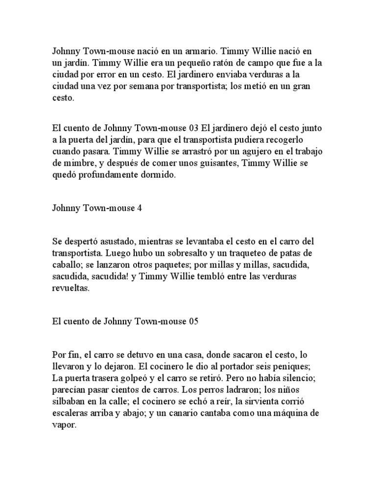 Cuento De Ingles Pdf Alimentos