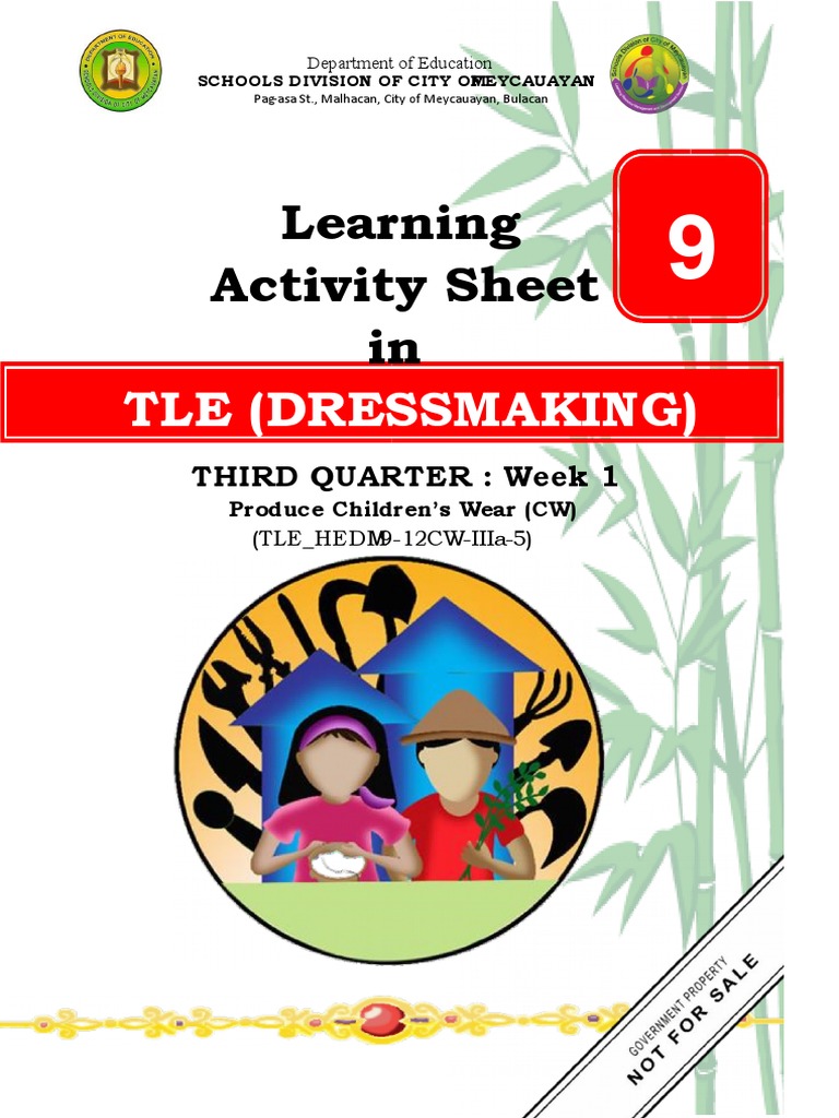 TLE Dressmaking Activity for Kids | PDF | Clothing | Silk