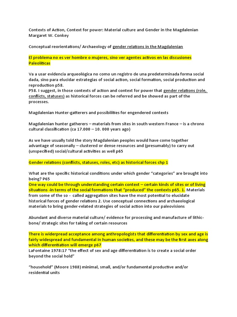 Contexts of Action, Context For Power - Material Culture and Gender in ...