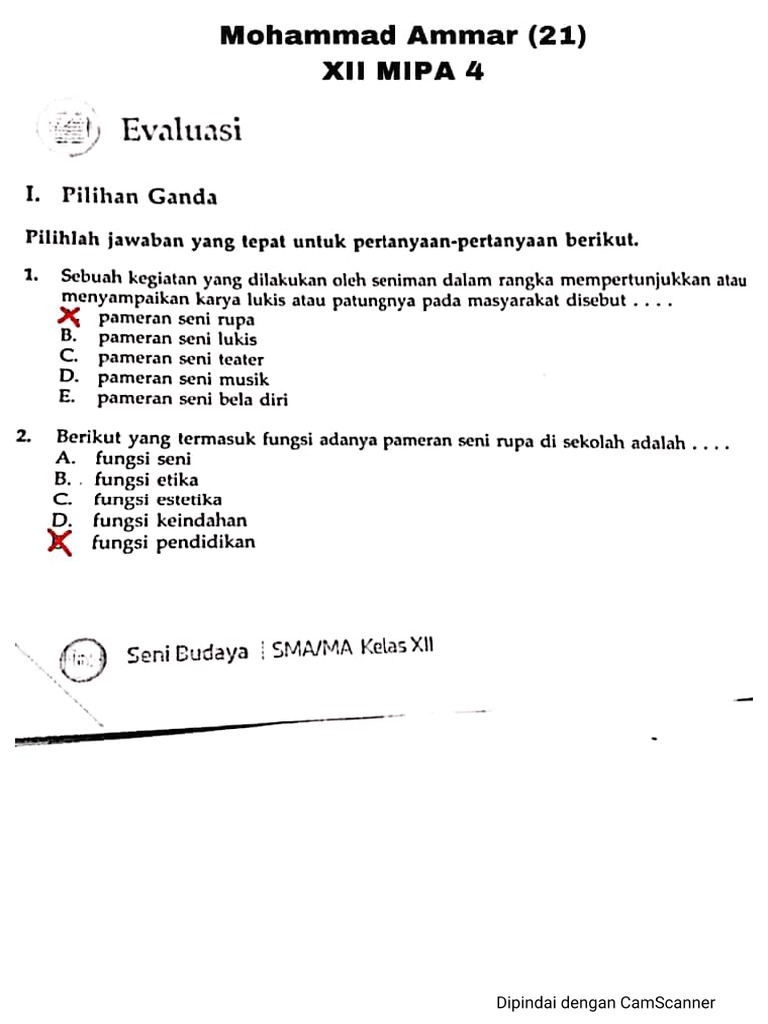 Mohammad Ammar (21) - XII MIPA 4 SENI BUDAYA | PDF