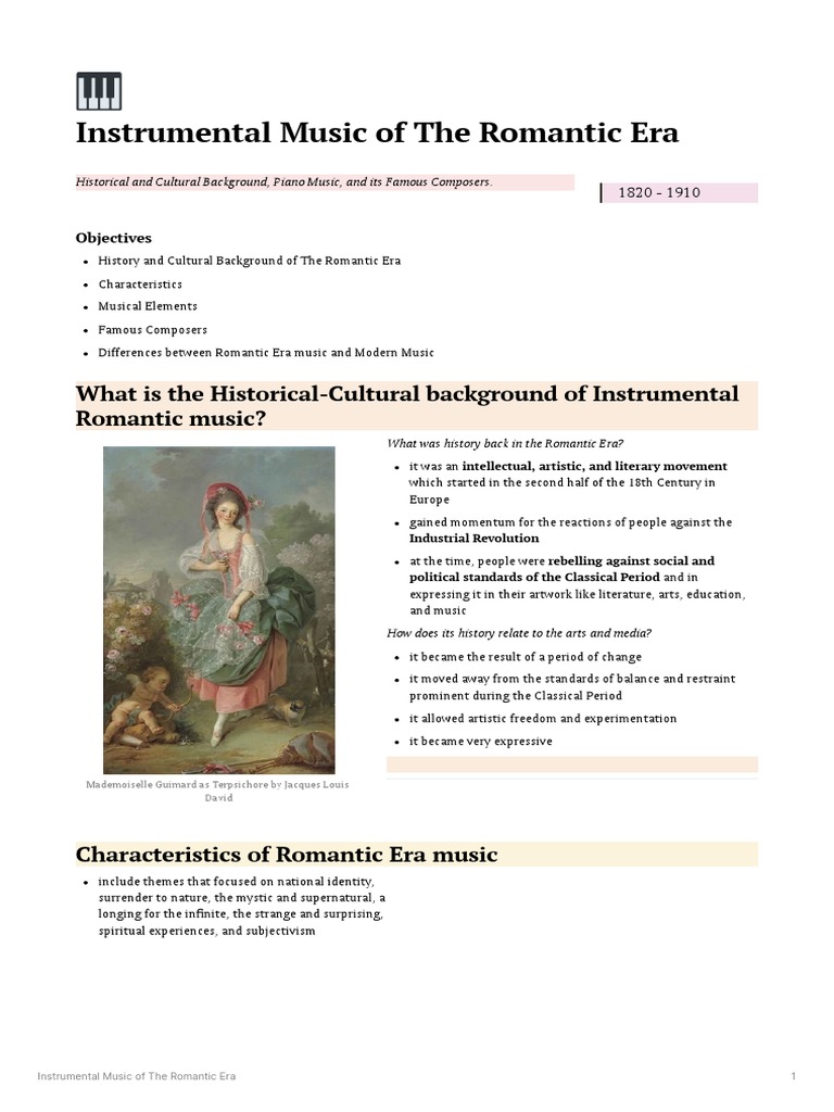 Romantic Era Instrumental Music Overview | PDF | Romantic Music ...