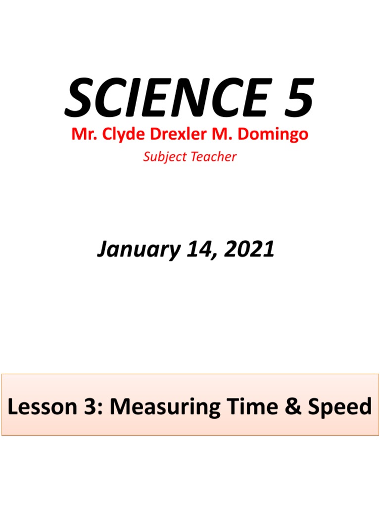 Measuring Time and Speed in Science | PDF | Speed | Motion (Physics)