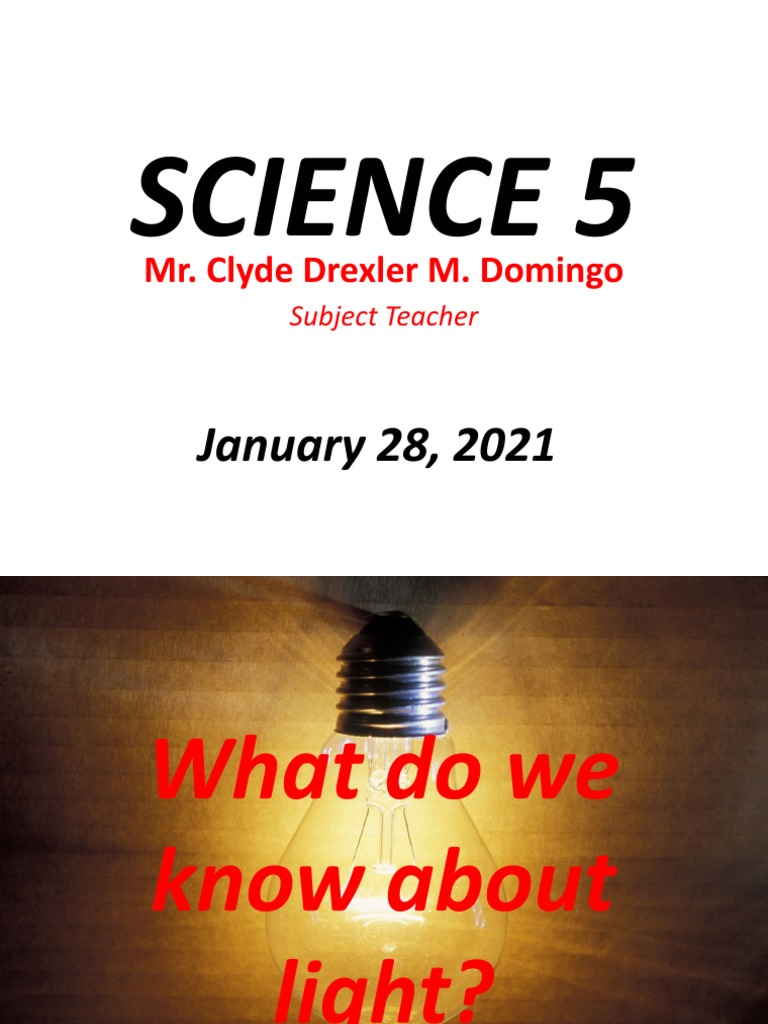 Science Grade 5-Lessons 5 & 6 Light & Sound Energy | PDF | Sound ...